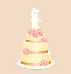 Wedding cake cartoon Royalty Free Vector Image