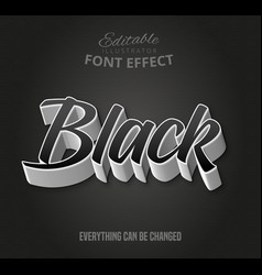 Black text editable font effect Royalty Free Vector Image