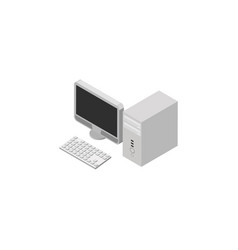 Computer desktop with printer Royalty Free Vector Image