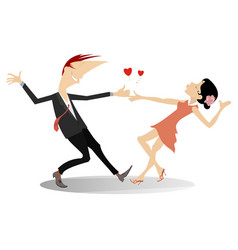 Couple dancing dance party concept cartoon Vector Image