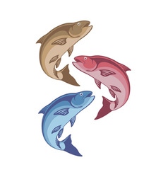 Cartoon pelican eating fish Royalty Free Vector Image