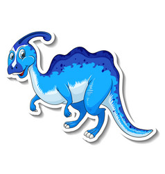 Cute blue dinosaur character Royalty Free Vector Image