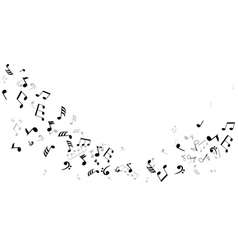 Music with falling notes on white Royalty Free Vector Image