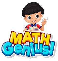 Font design for word math with student Royalty Free Vector