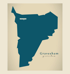 Modern map - kent county with details uk Vector Image