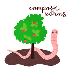 Funny cartoon earthworm Royalty Free Vector Image