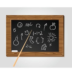 Realistic black color chalkboard with wooden Vector Image