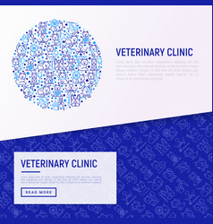 Veterinary clinic concept in circle Royalty Free Vector