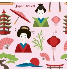 Japan travel background with place for text set Vector Image