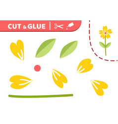 Cut and glue rabbit with yellow narcissus spring Vector Image