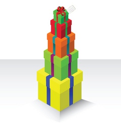 Gifts stack of boxes 3d icon Royalty Free Vector Image