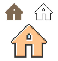 Pixel icon printer in three variants fully Vector Image