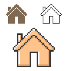 Pixel icon printer in three variants fully Vector Image