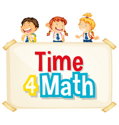 Math time text banner with element Royalty Free Vector Image