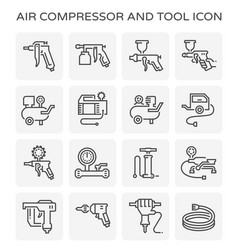 Two color air compressor icon from construction Vector Image