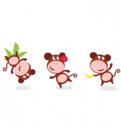 Monkey doing multitasking with mind map Royalty Free Vector