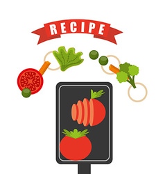 Vertical recipe card for notes making about food Vector Image