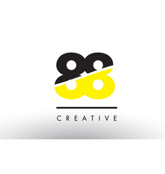 99 black and yellow number logo design Royalty Free Vector