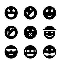 Set text face emoticons Royalty Free Vector Image