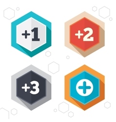Plus icons positive symbol add one more sign Vector Image