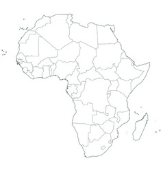 Road map southern africa Royalty Free Vector Image