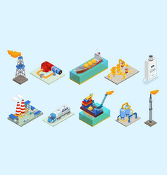 Steel industry isometric set Royalty Free Vector Image