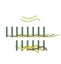 Wicker basket icons set simple style Royalty Free Vector