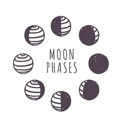 Moon phases line icons set Royalty Free Vector Image