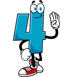 Funny orange number three 3 cartoon character Vector Image