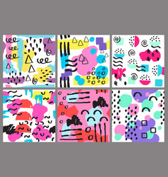 Splash seamless pattern dark colorful hand drawn Vector Image