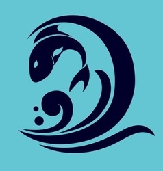 Fighting fish logo Royalty Free Vector Image - VectorStock