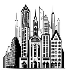 Drawings new york architecture city building Vector Image