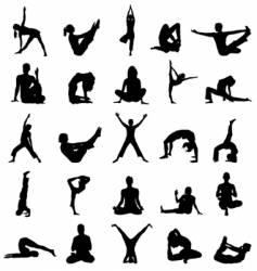 Yoga positions vector by lindwa - Image #231535 - VectorStock