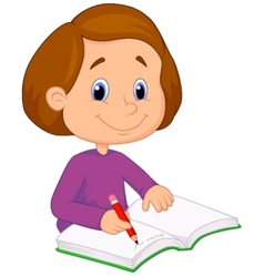 Cartoon children are learning Royalty Free Vector Image