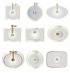 Office furniture top view set 8 Royalty Free Vector Image