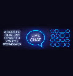Neon sign live stream design element light banner Vector Image
