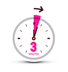 Rounc clock with red needles Royalty Free Vector Image