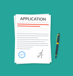 Clean application form for admission document Vector Image