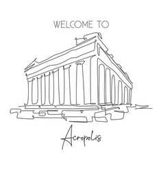 One continuous line drawing prambanan temple Vector Image