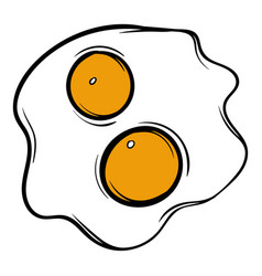 One fried egg symbol healthy food Royalty Free Vector Image