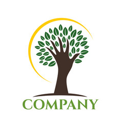 Abstract man and tree logo Royalty Free Vector Image