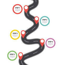 Highway roadmap with pins car road direction gps Vector Image