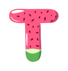 Watermelon alphabet sign on white background Vector Image
