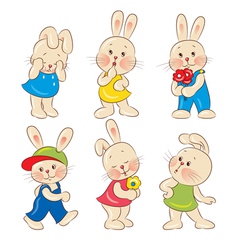 Cartoon cute rabbit character Royalty Free Vector Image