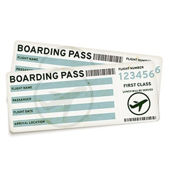Air ticket with barcode airline boarding pass Vector Image