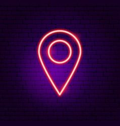 Office pin neon sign Royalty Free Vector Image