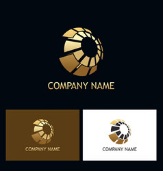 Globe sphere digital technology gold logo Vector Image