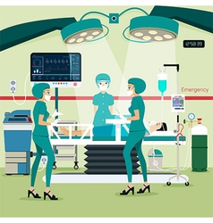 Surgeon in operating room with instruments icon Vector Image