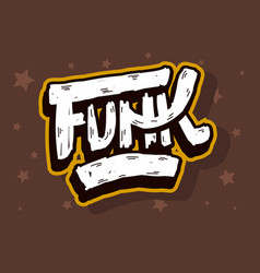 Funk music lettering type design image Royalty Free Vector
