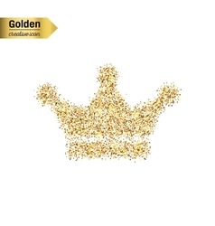 Gold glitter alphabet numbers 7 with shadow Vector Image